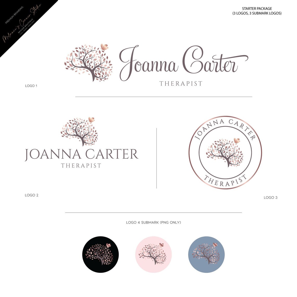 Therapist Logo Brain Tree 636 - Etsy