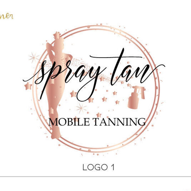 Logo Design Spray Tan Logo Mobile Tanning Logo Rose Gold Logo - Etsy