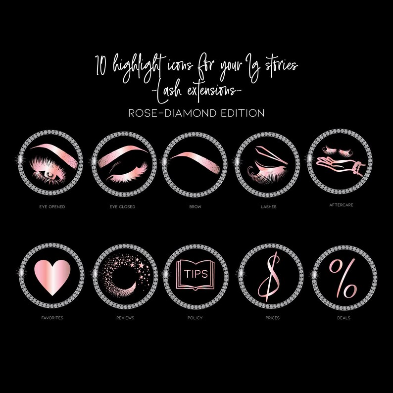 Instagram highlight icons Diamond edition Ig RD | Etsy