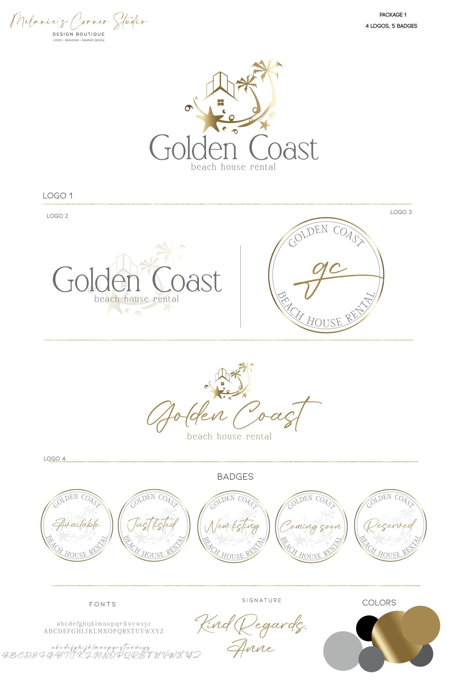 Coastal Real Estate Logo Design, Beach House Rental Branding - Etsy