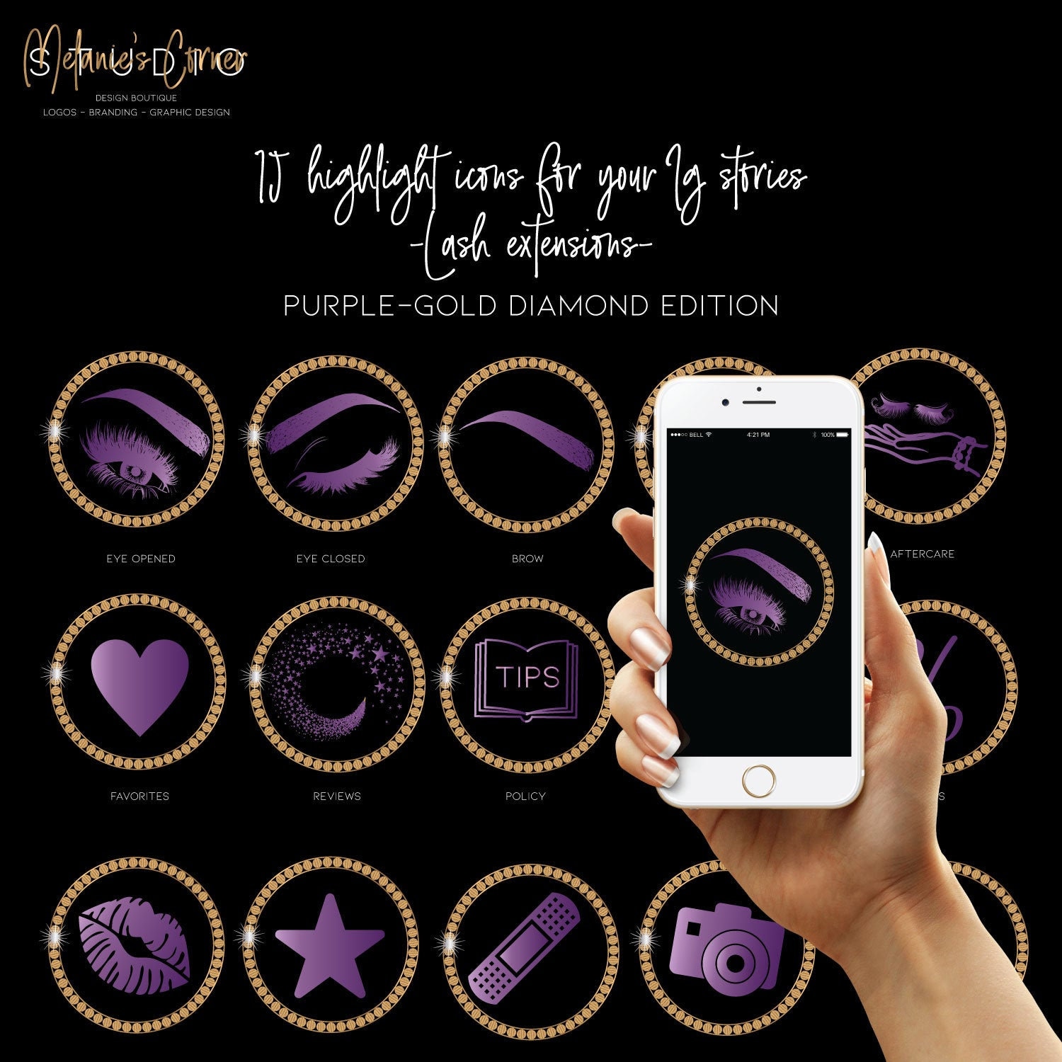 Instagram Highlight Icons, Gold Diamond Edition Ig PD - Etsy