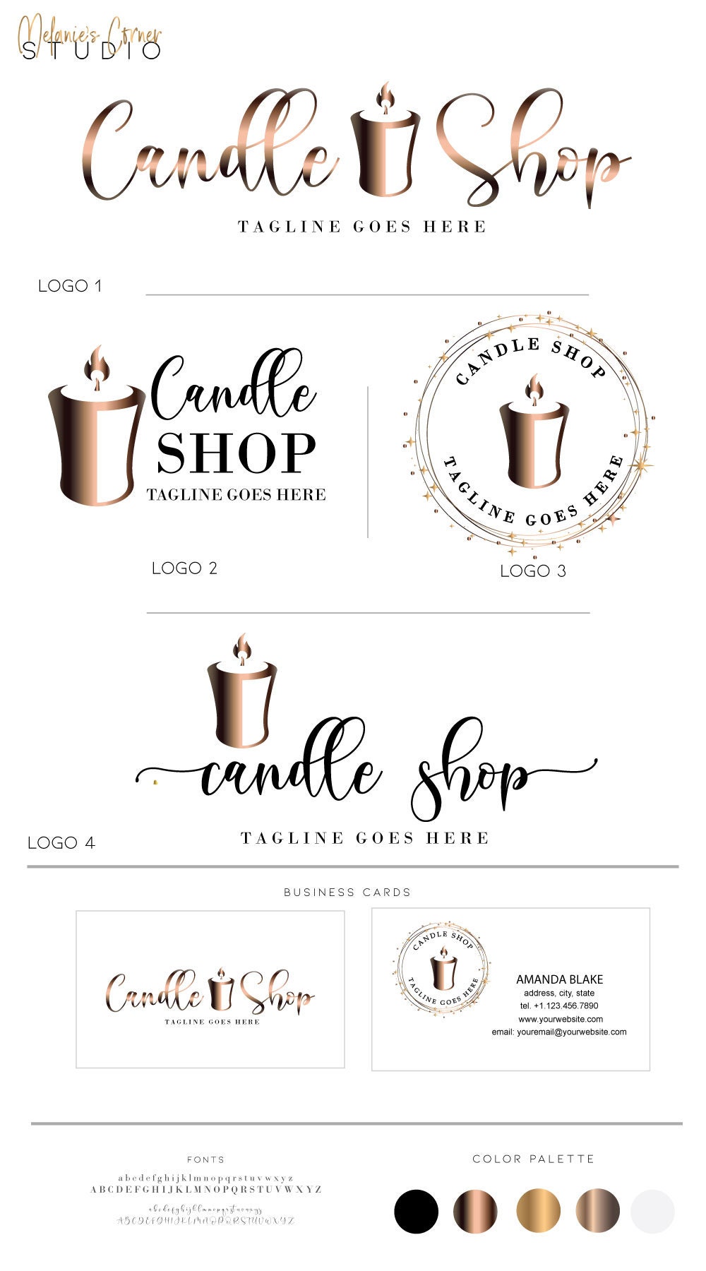 Candle logo design 495 | Etsy