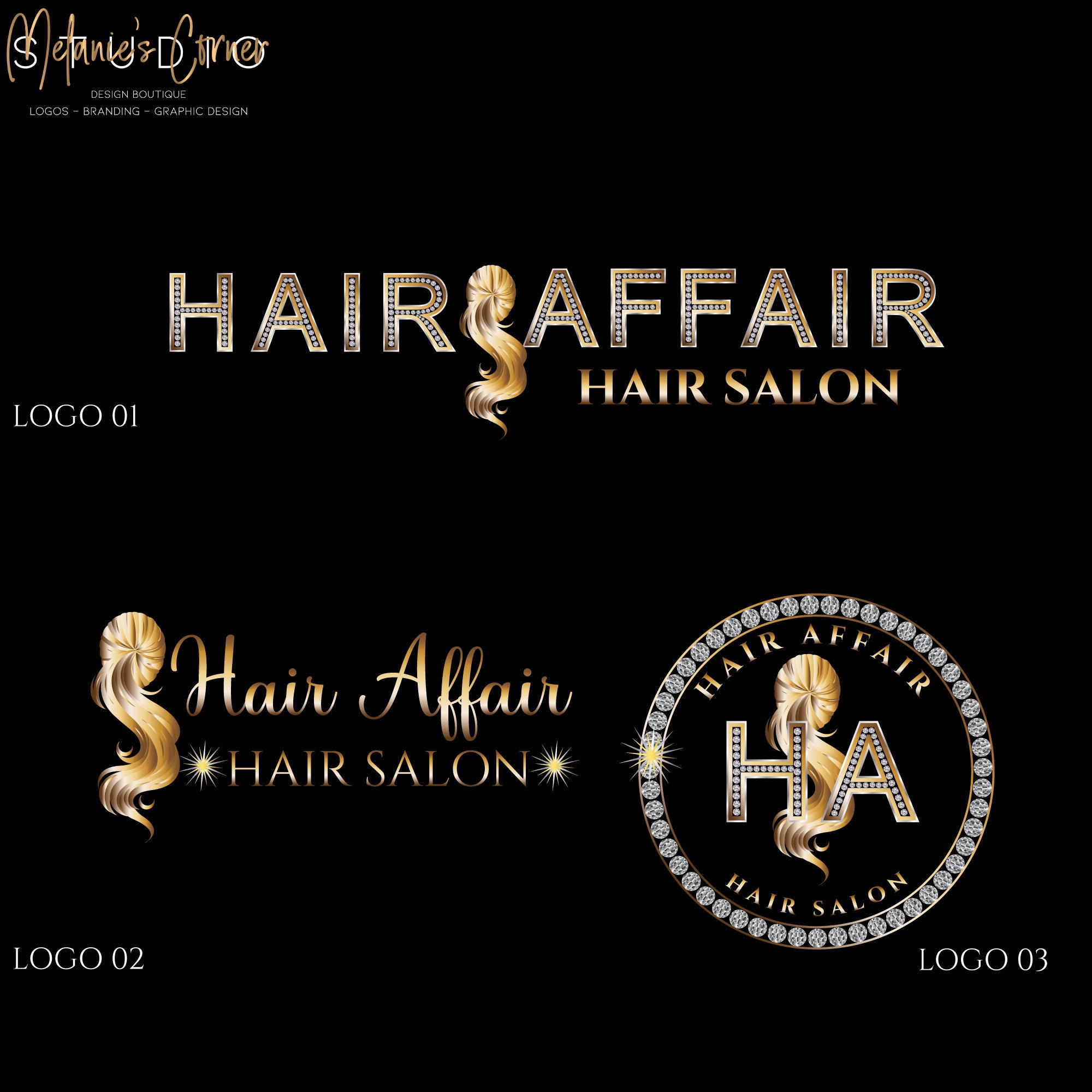 Hair Logo With Holographic Colors 464 | Etsy