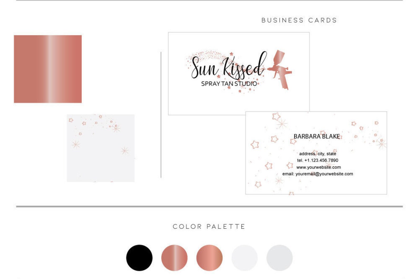 Spray Tan Logo Logo Design Mobile Tanning Logo Rose Gold Logo | Etsy