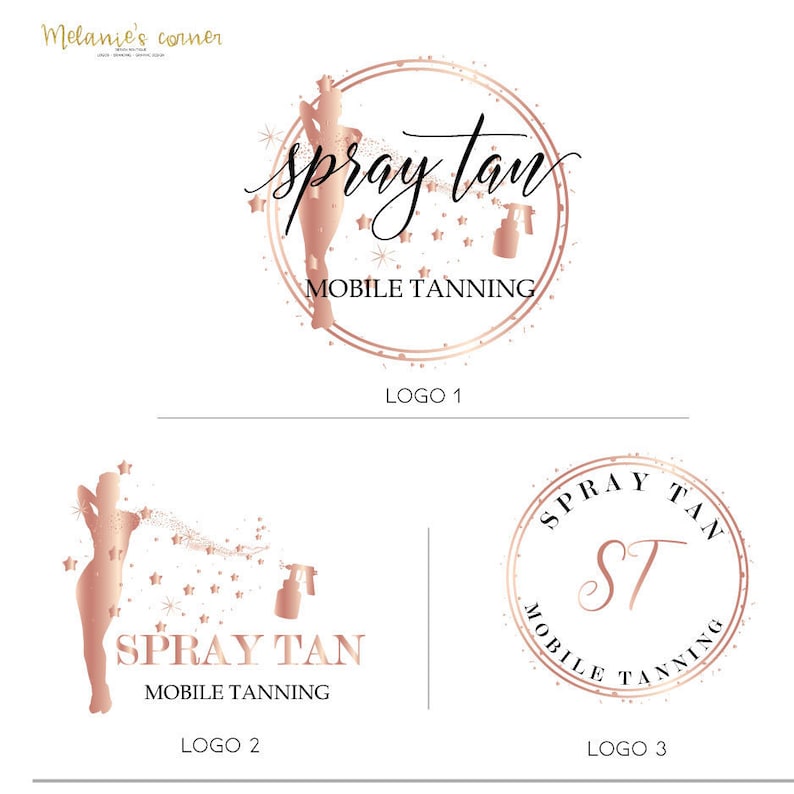 Logo Design Spray Tan Logo Mobile Tanning Logo Rose Gold Logo - Etsy
