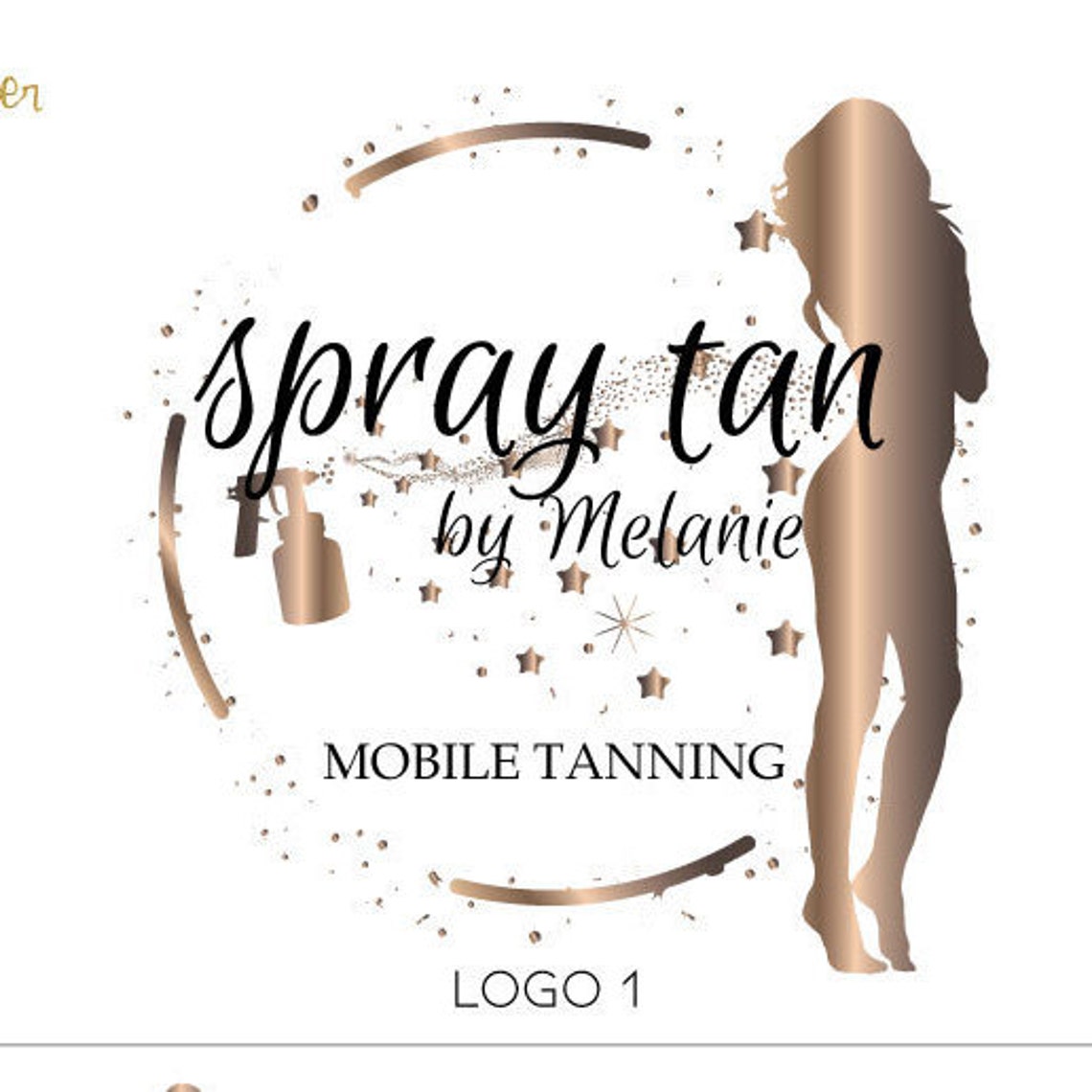 Spray Tan Logo Mobile Tanning Logo Logo Design Gold Logo | Etsy