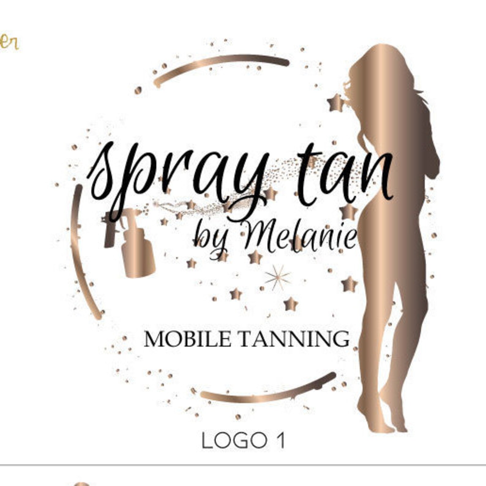 Spray Tan Logo Design, Gold Beauty Salon Branding - Etsy
