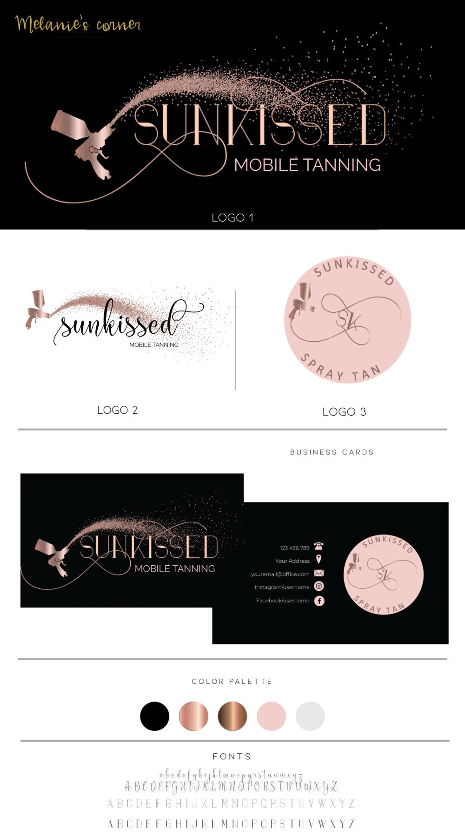 Mobile Tanning Logo Beauty Logo 343 - Etsy