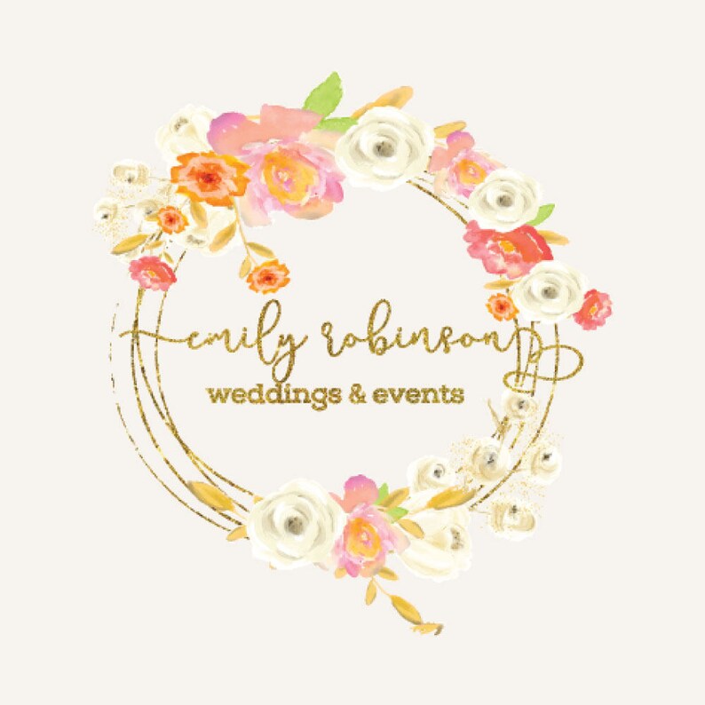 Wreath Logo Floral Logo Events Planner Logo Event Designer - Etsy