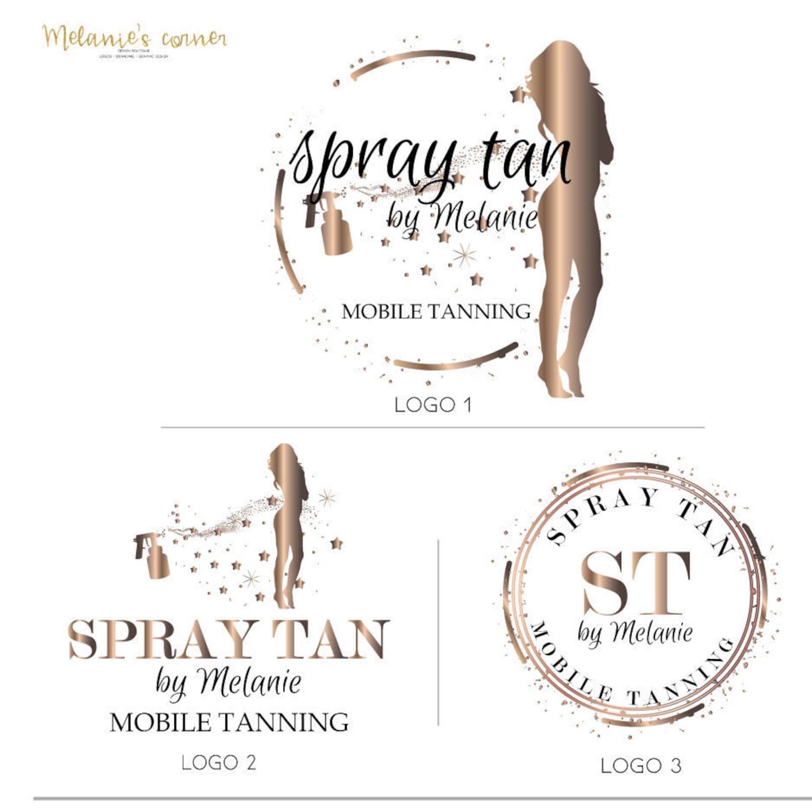 Spray Tan Logo Mobile Tanning Logo Logo Design Gold Logo - Etsy