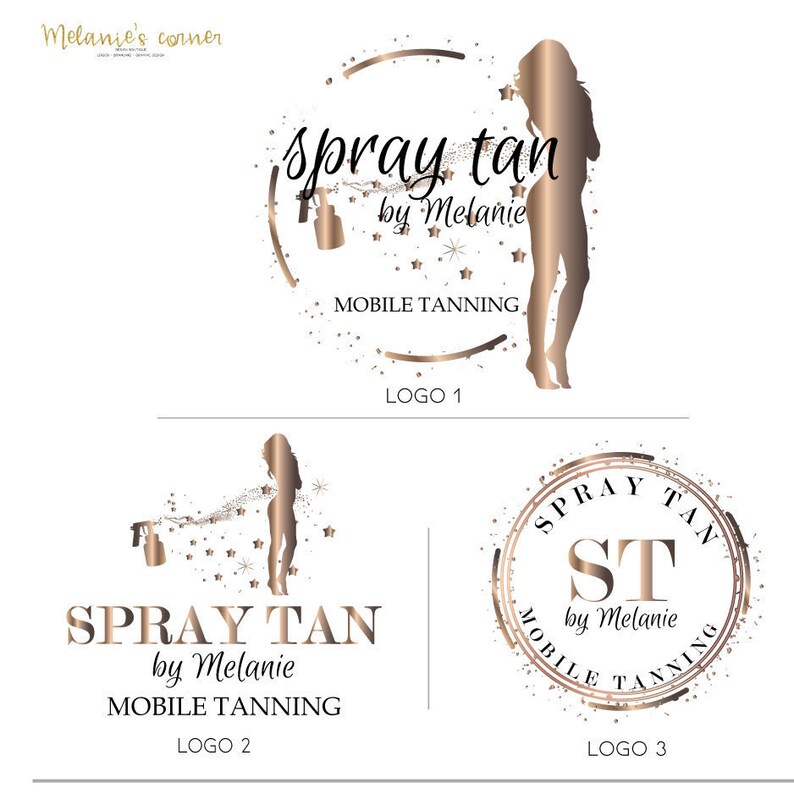 Spray Tan Logo Mobile Tanning Logo Logo Design Gold Logo | Etsy