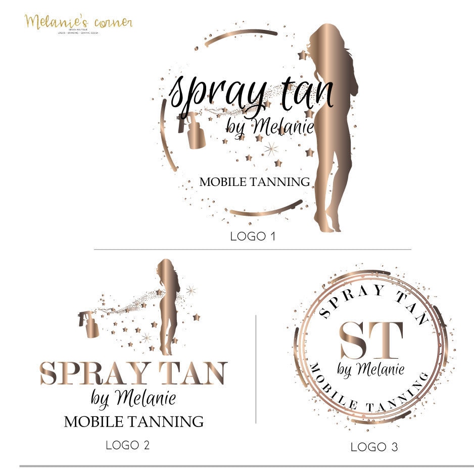 Spray Tan Logo Mobile Tanning Logo Logo Design Gold Logo | Etsy