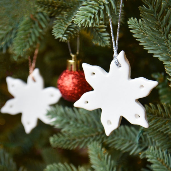 Porcelain Snowflake Ornaments - Etsy