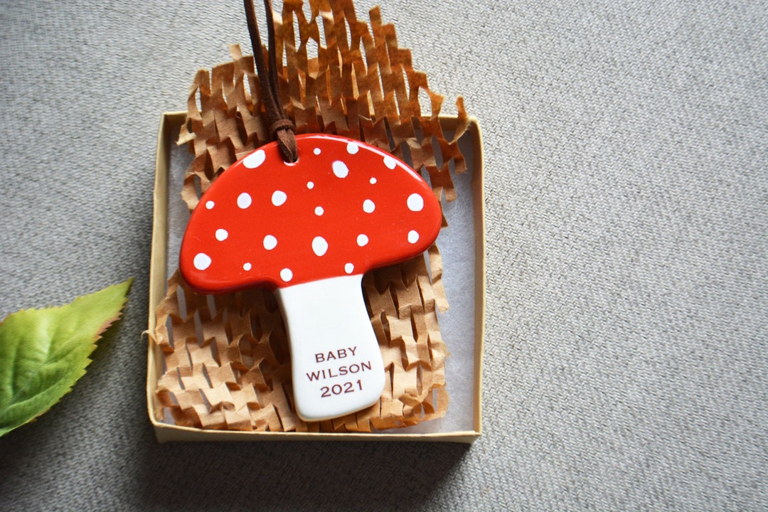 Personalized Shiitake Mushroom Ornament - New Baby Boy or Girl Gift - Etsy