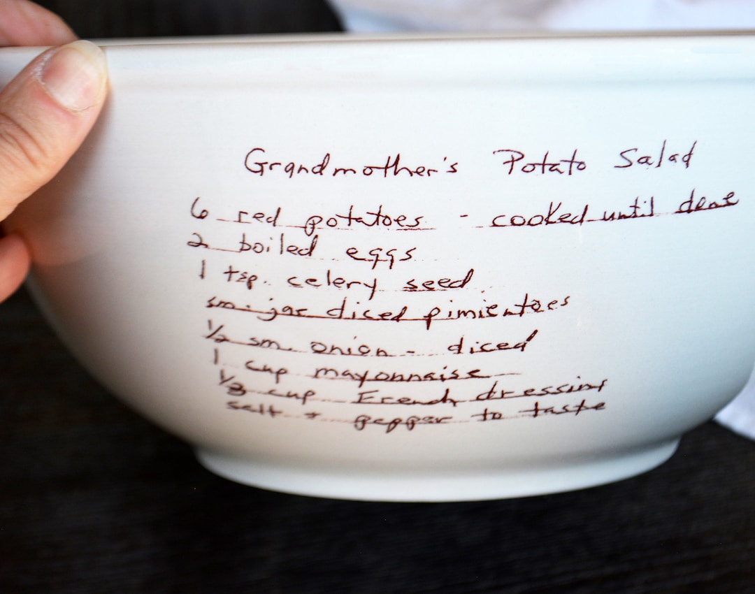 Personalized Kitchen Mixing Bowl With Handwritten Family Recipe ...