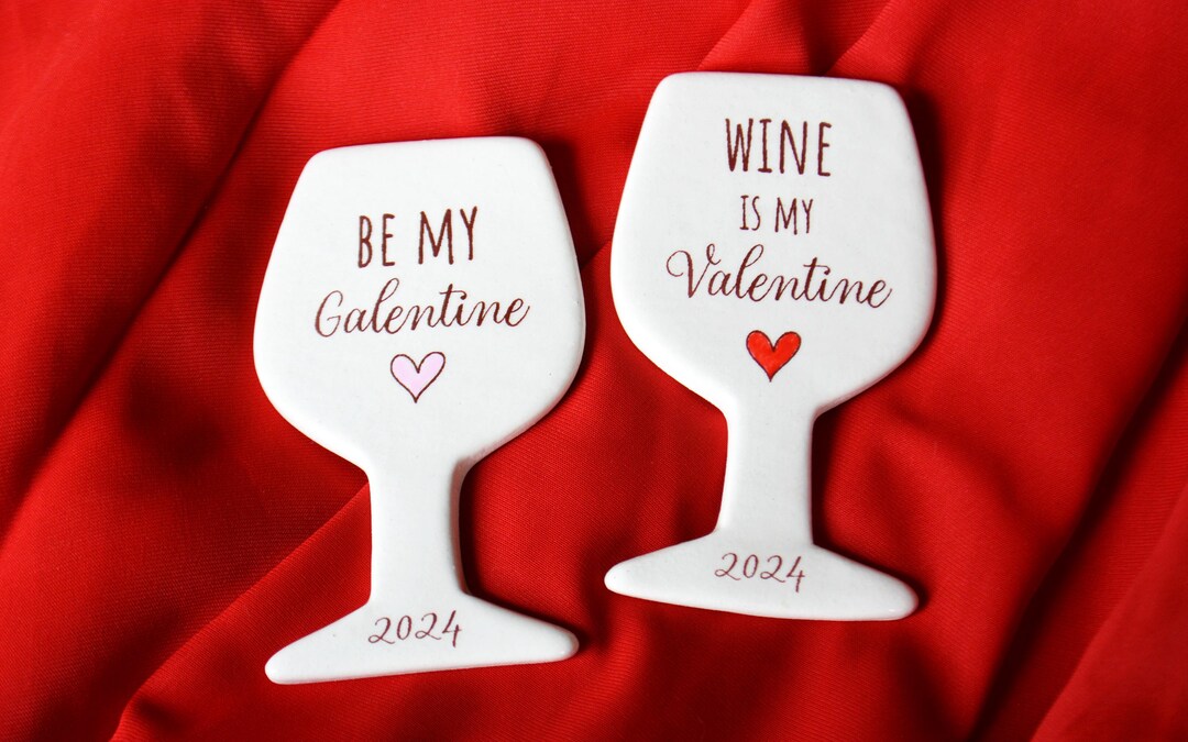 Ceramic Wine Glass Shaped Fridge Magnet - Unique Wine Lover Friendship ...