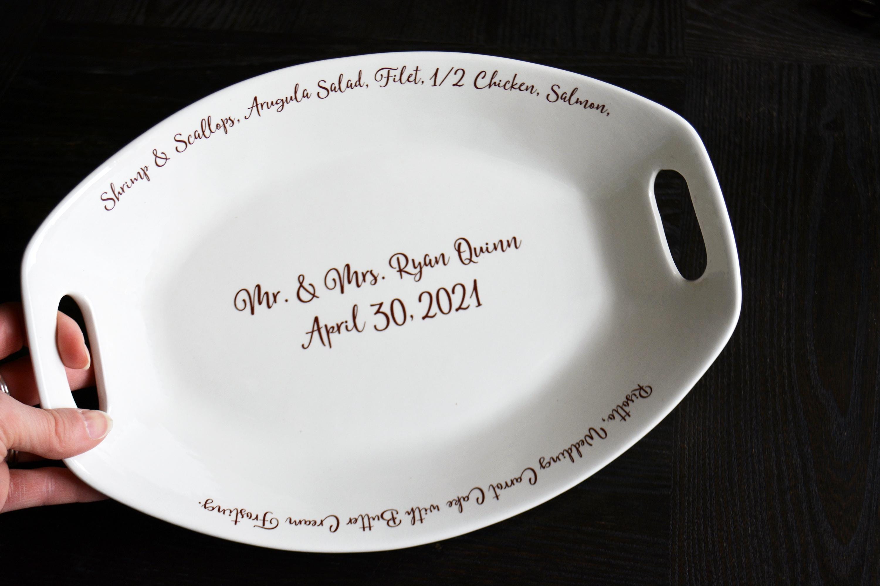 Large Personalized Platter With Handles and Custom Message - Unique ...