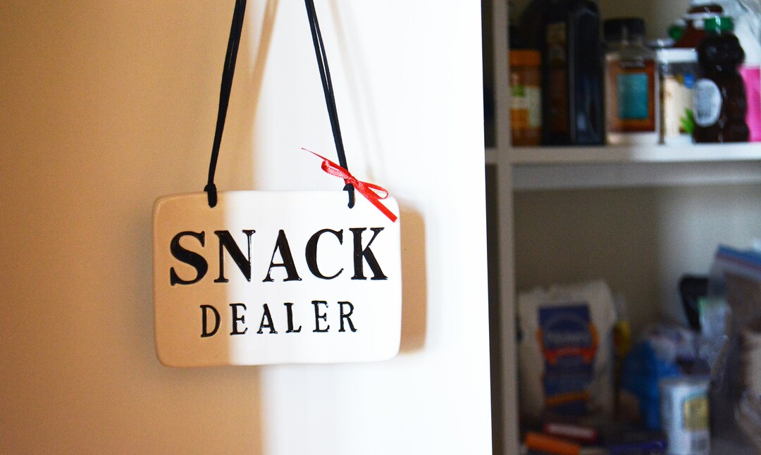 Ceramic Snack Dealer Funny Sign - Funny Kitchen Gift for Mom Friend ...