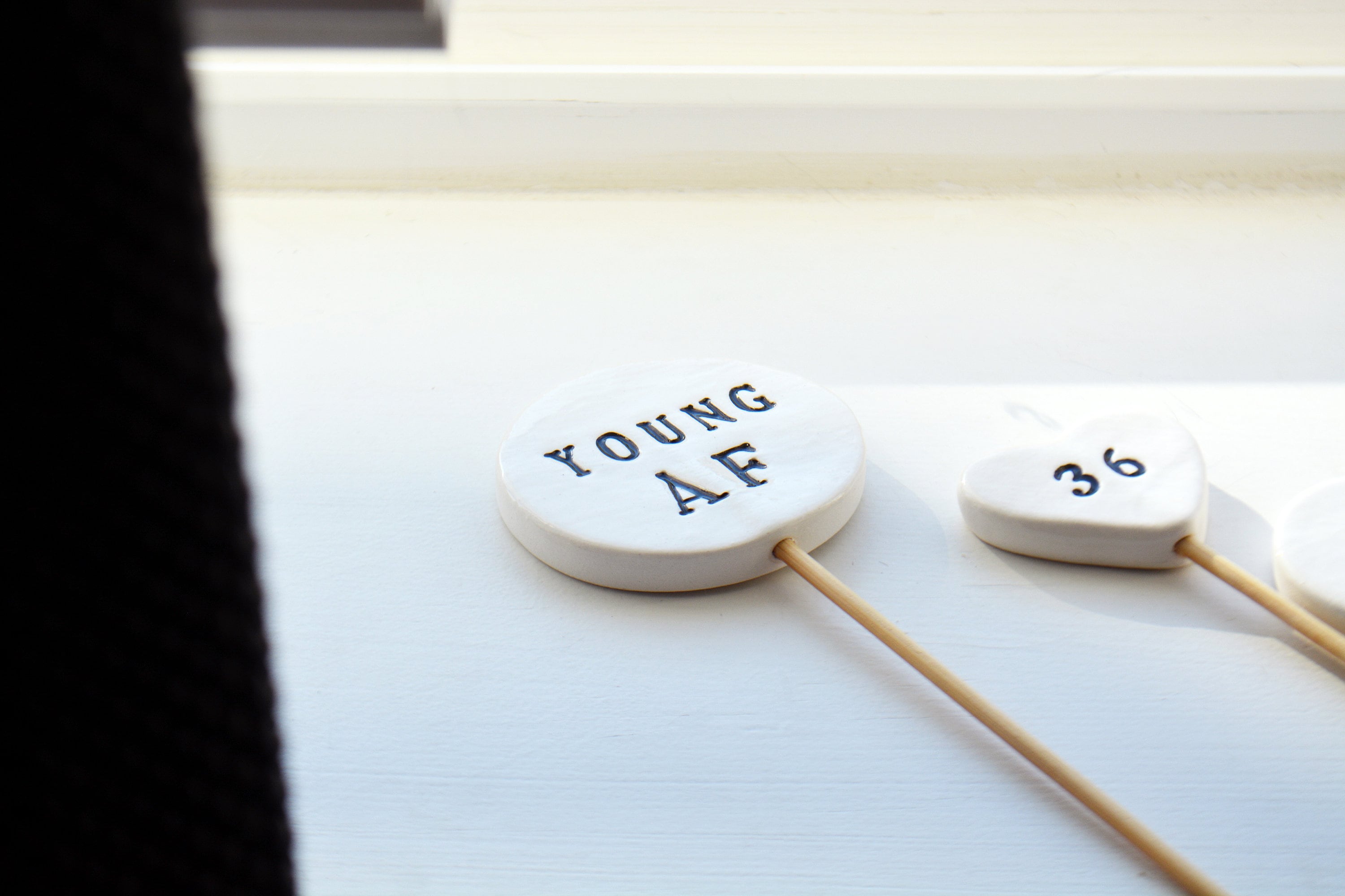 Ceramic Cake Topper Set Birthday Wedding Anniversary Bridal | Etsy