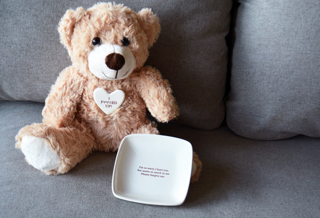 Personalized I'm Sorry Gift Teddy Bear With Heart Pin and I'm Sorry ...
