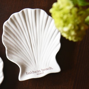 Ceramic Sea Shell Ring Dish or Soap Dish - Beach Themed Decor Beach ...