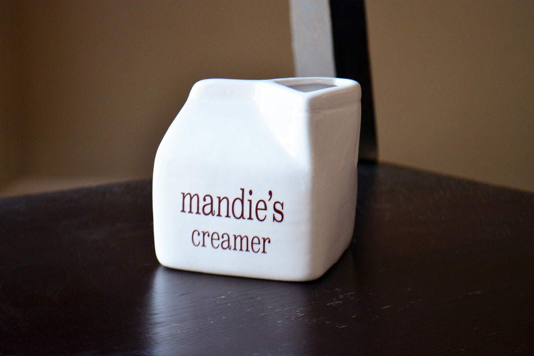 Milk Carton Creamer Container - Creamer Dish - Ceramic Pourer - Coffee ...