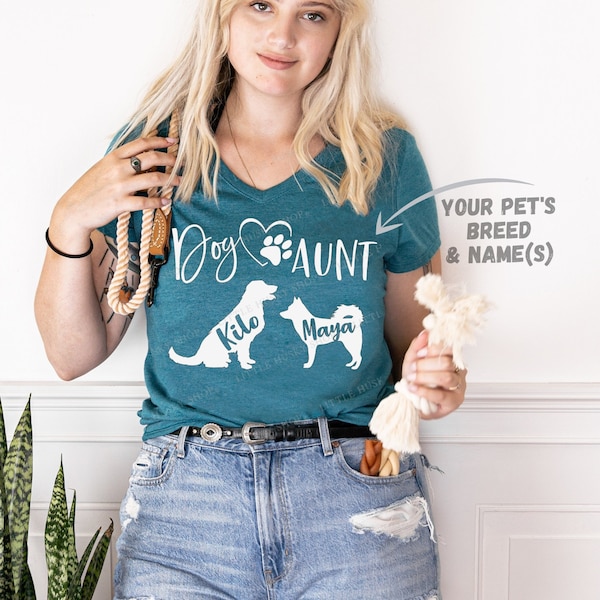 Custom Tshirt Dog Aunt - Etsy UK