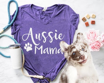 Australian Shepherd Mom Shirt Aussie Mama Shirt Aussie Momma Dog Shirt ...
