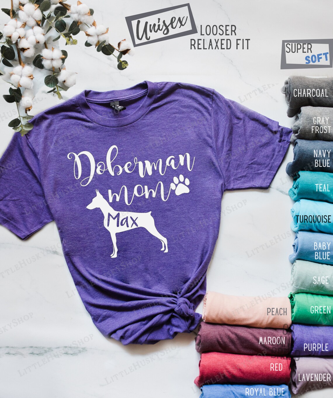 Doberman Mom Shirt With Your Dogs Name - Custom Doberman Shirt - Dobie ...