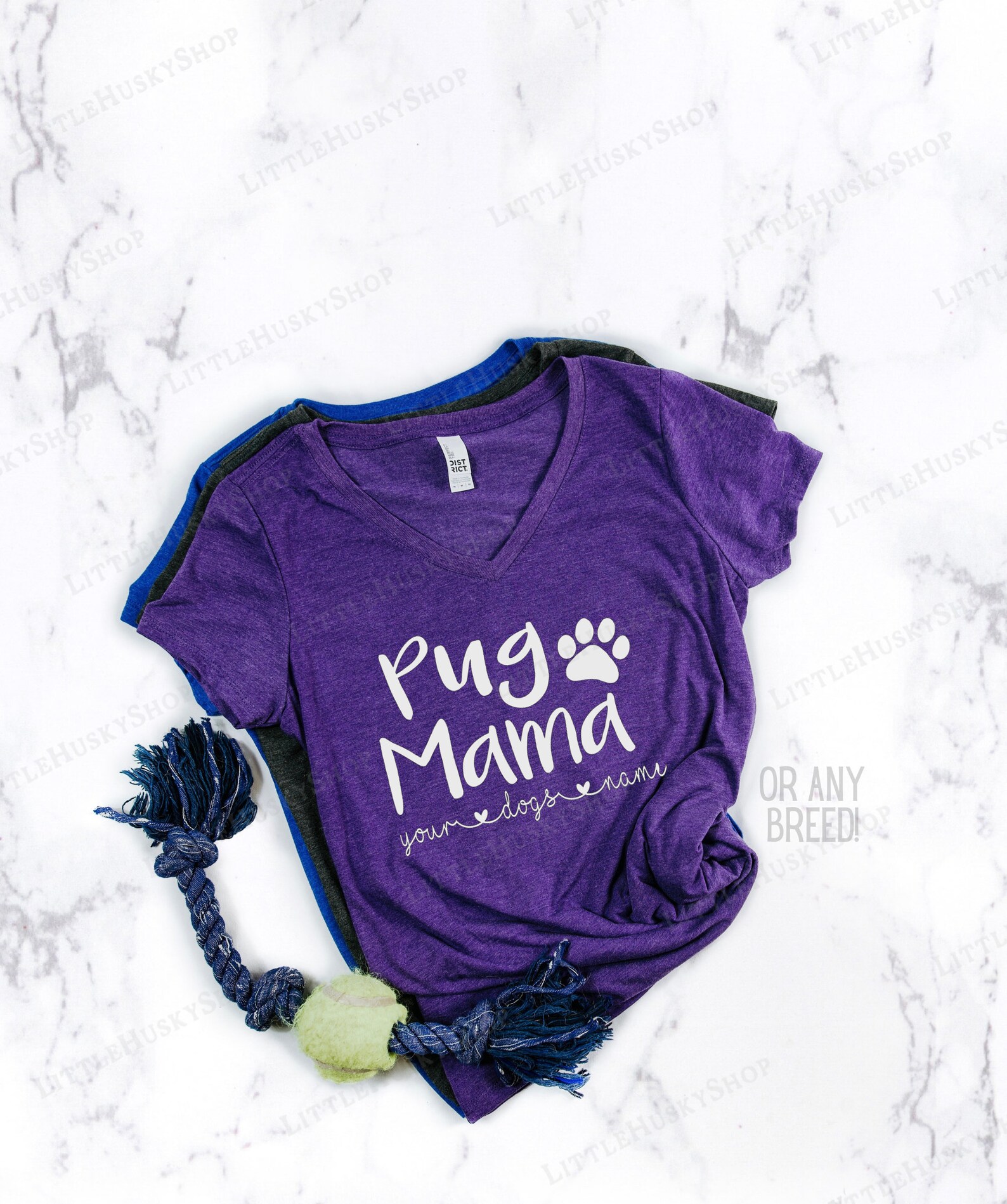 PUG Mama Custom Pug Mom Shirt or any breed Pug Lover Soft | Etsy