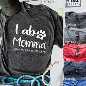 Lab Momma Shirt Lab Mama T Shirt or Any Breed Cute Dog Mom Lab T Shirt ...