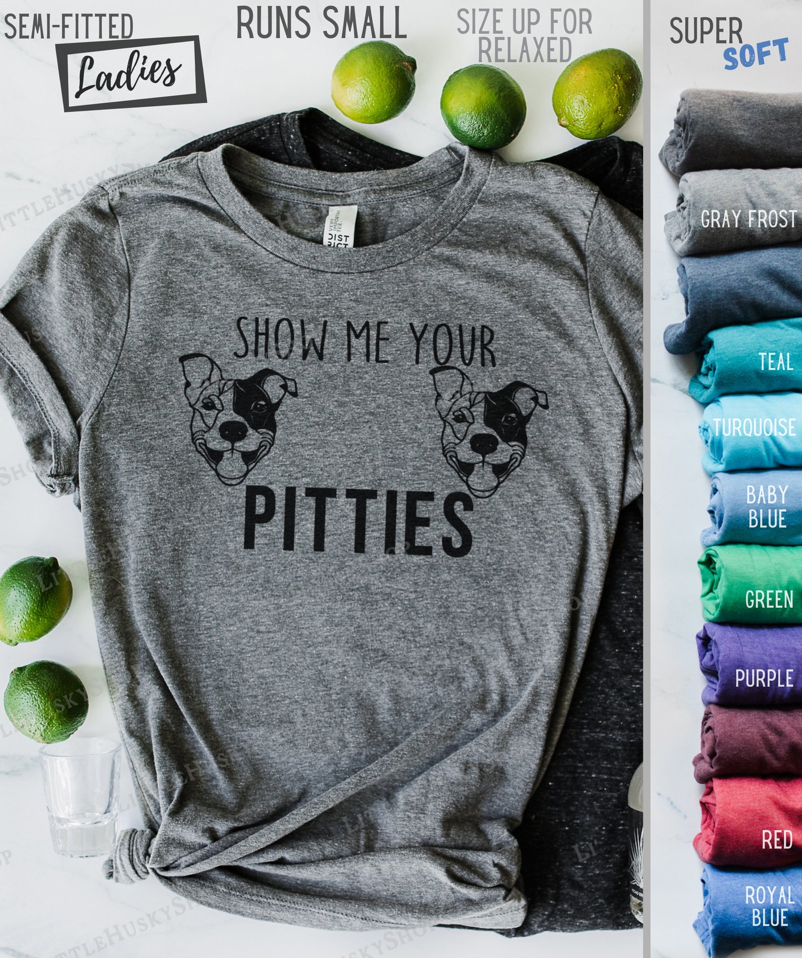Show Me Your Pitties With Dog on Chests - Funny Pitbull Awareness Shirt ...