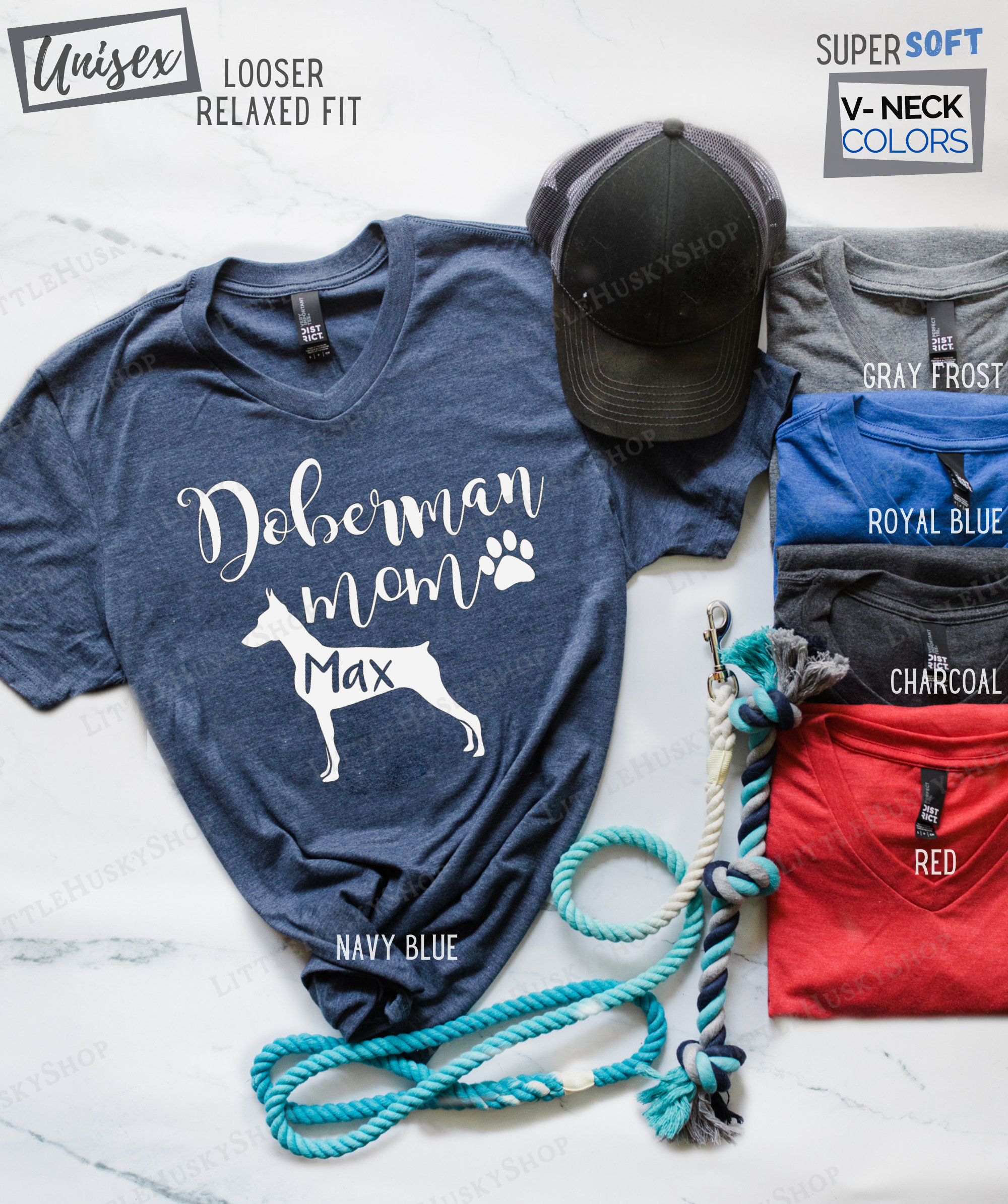 Doberman Mom Shirt With Your Dogs Name - Custom Doberman Shirt - Dobie ...