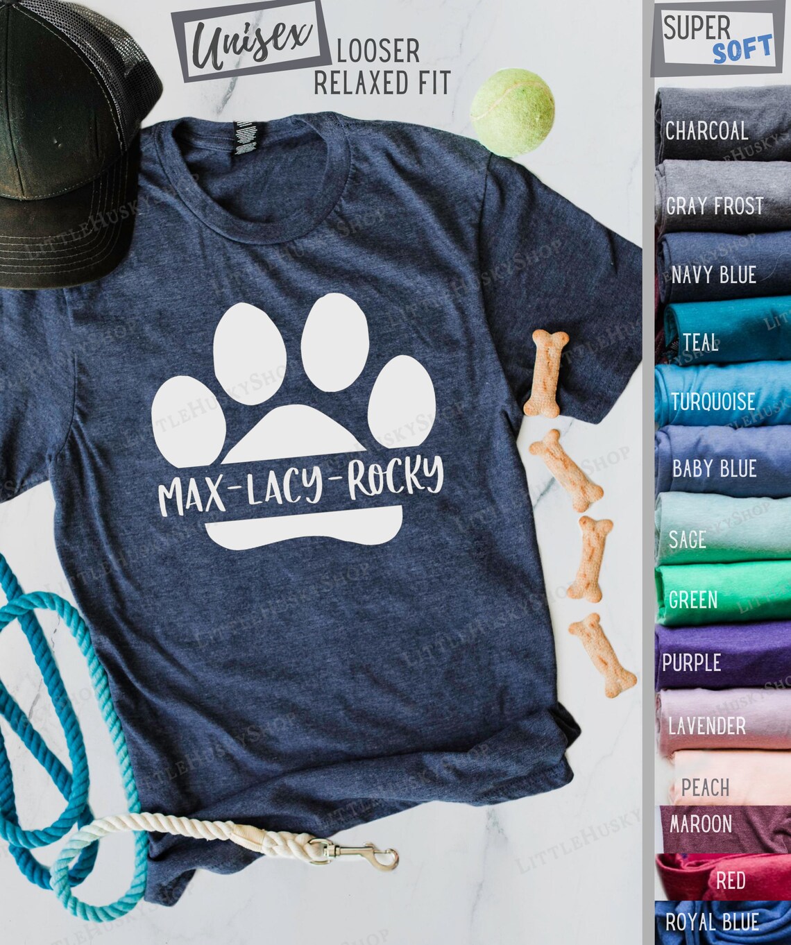 Paw Print Name Shirt Custom to your Pet's Names Dog Name | Etsy