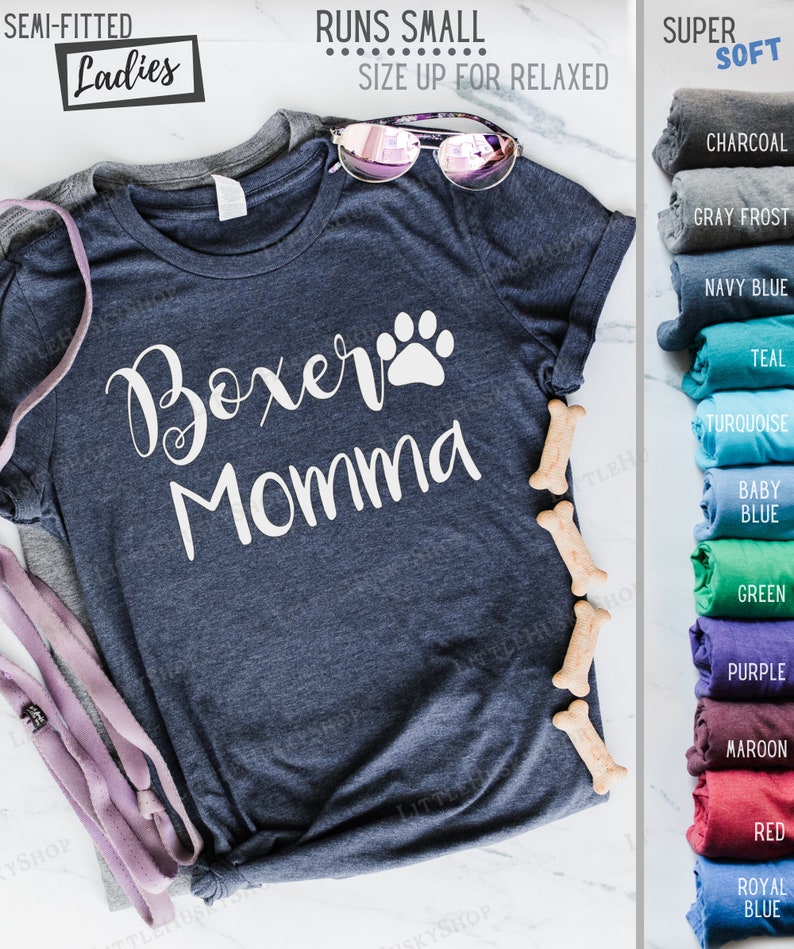 Boxer Momma or Any Breed Dog Mama Shirt Boxer Mom Cute - Etsy