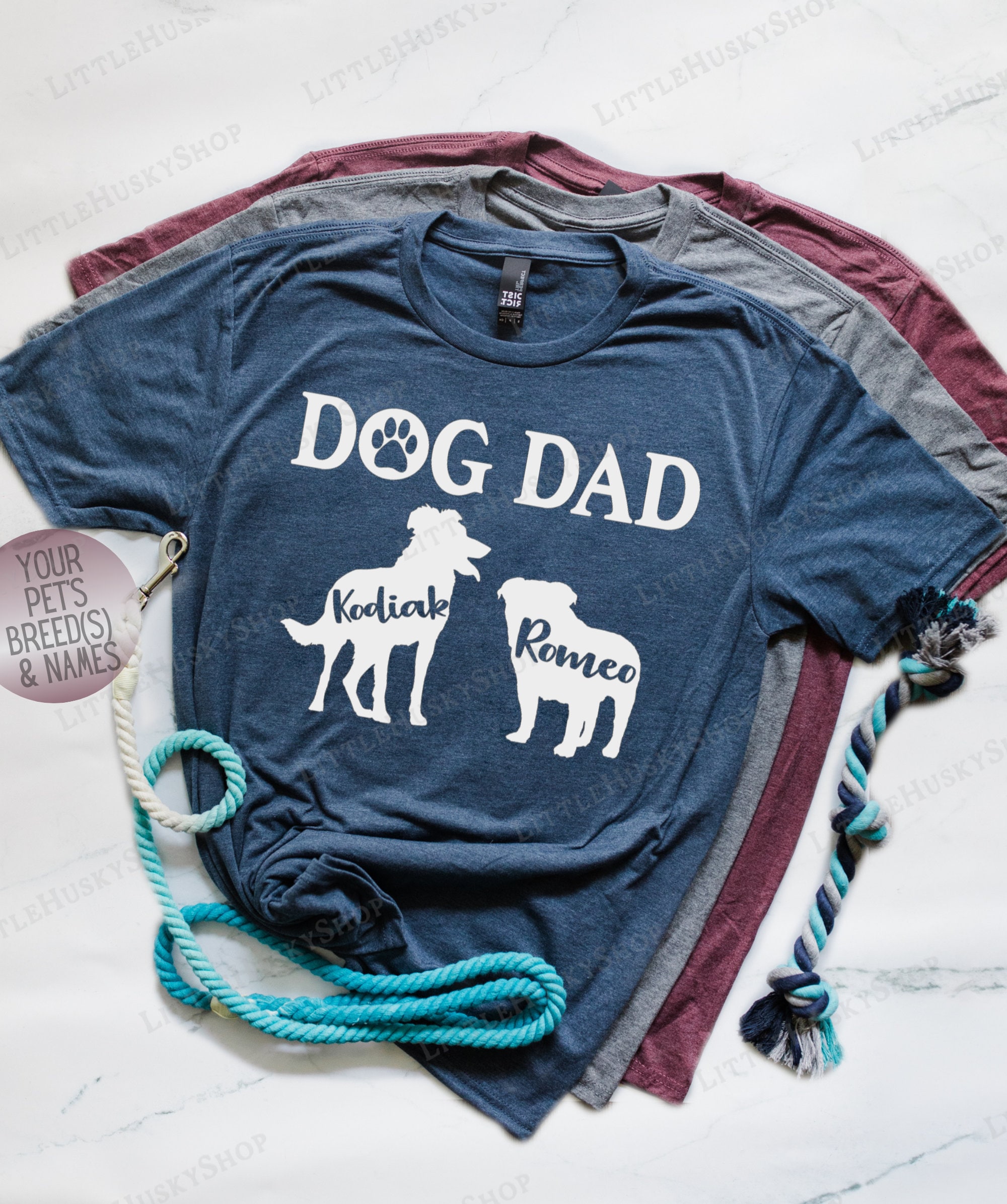 Personalized Dog Dad Shirt with YOUR Pet's Breeds and | Etsy