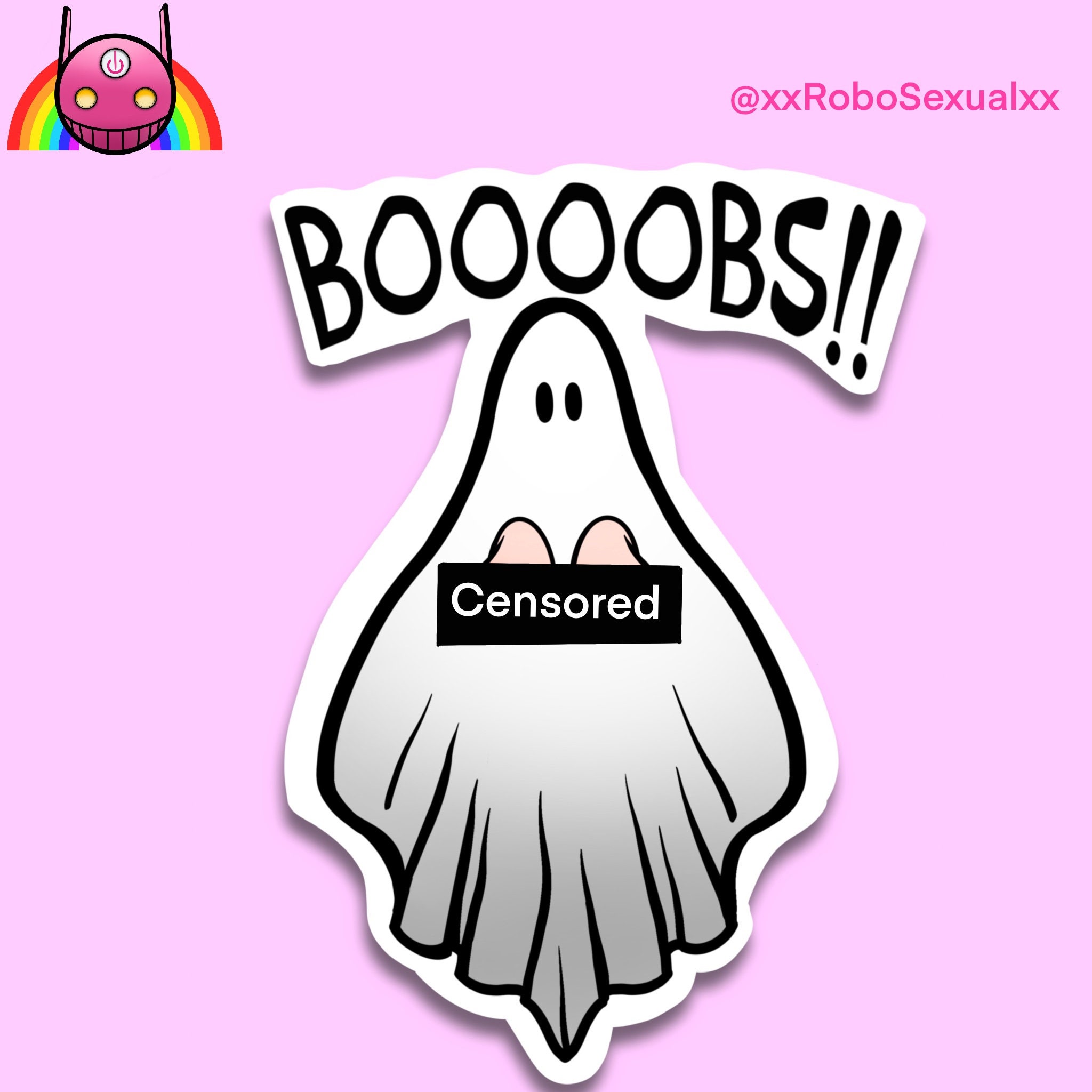 BOOOOBS!!! Sexy Ghost Halloween Sticker - Etsy