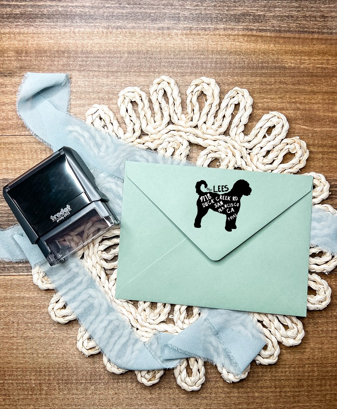 Goldendoodle Personalized Address Stamp | Custom Dog Return Address ...