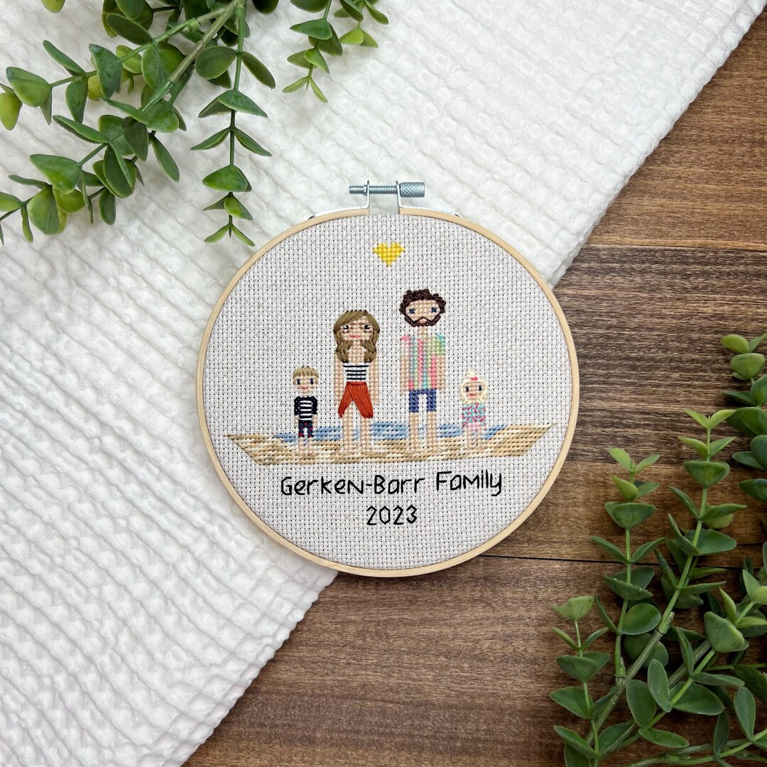 Beach Family Portrait Personalized Beach Decor for Shore House Lake ...