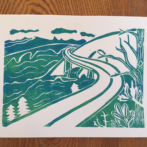 Linoleum Block Print - Etsy