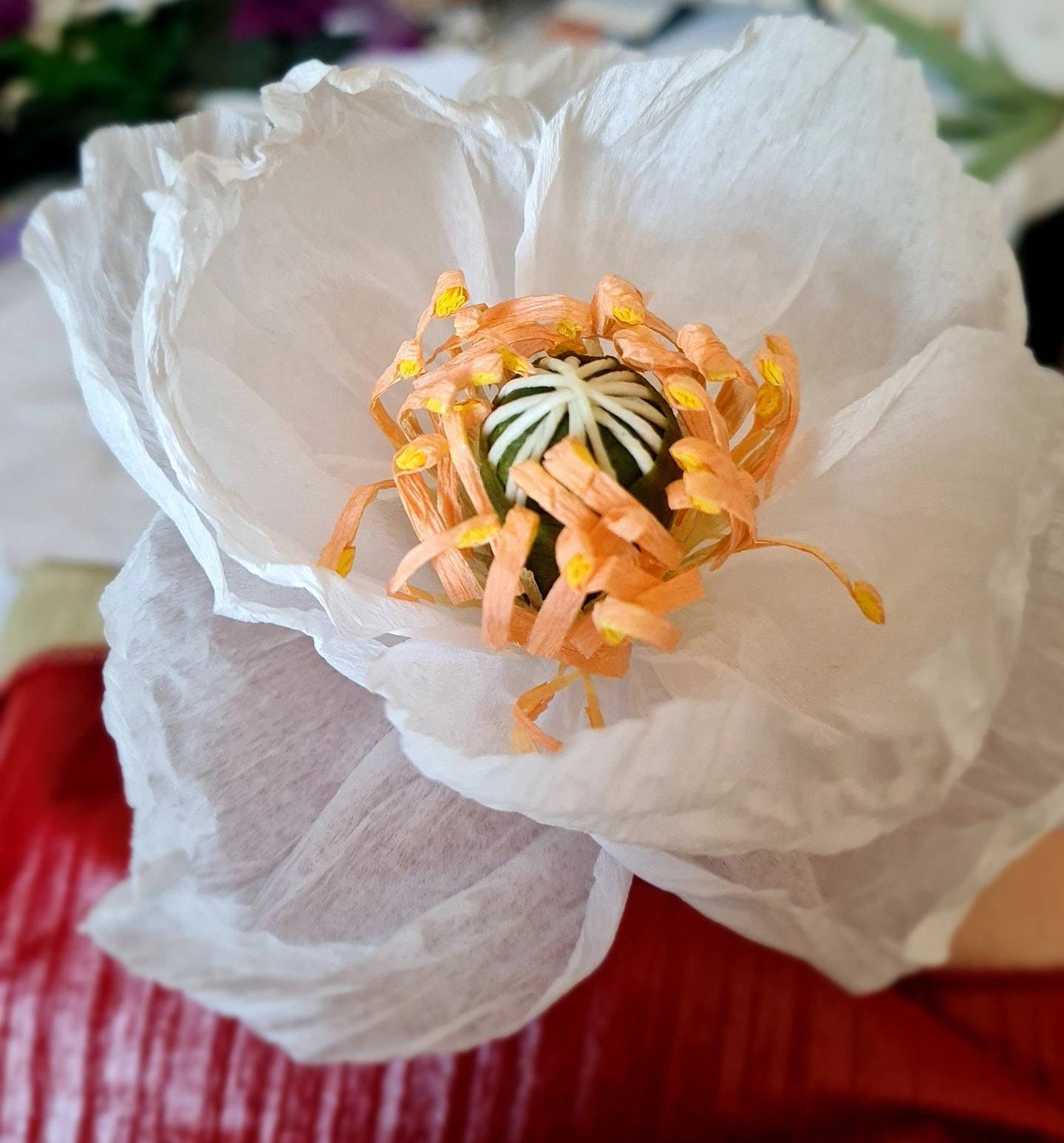Papavero di carta, bouquet di papaveri di carta, decorazioni per la ...