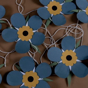 Extra Large Forget-me-not Floral Garland, Party Decor, Paper Garland ...