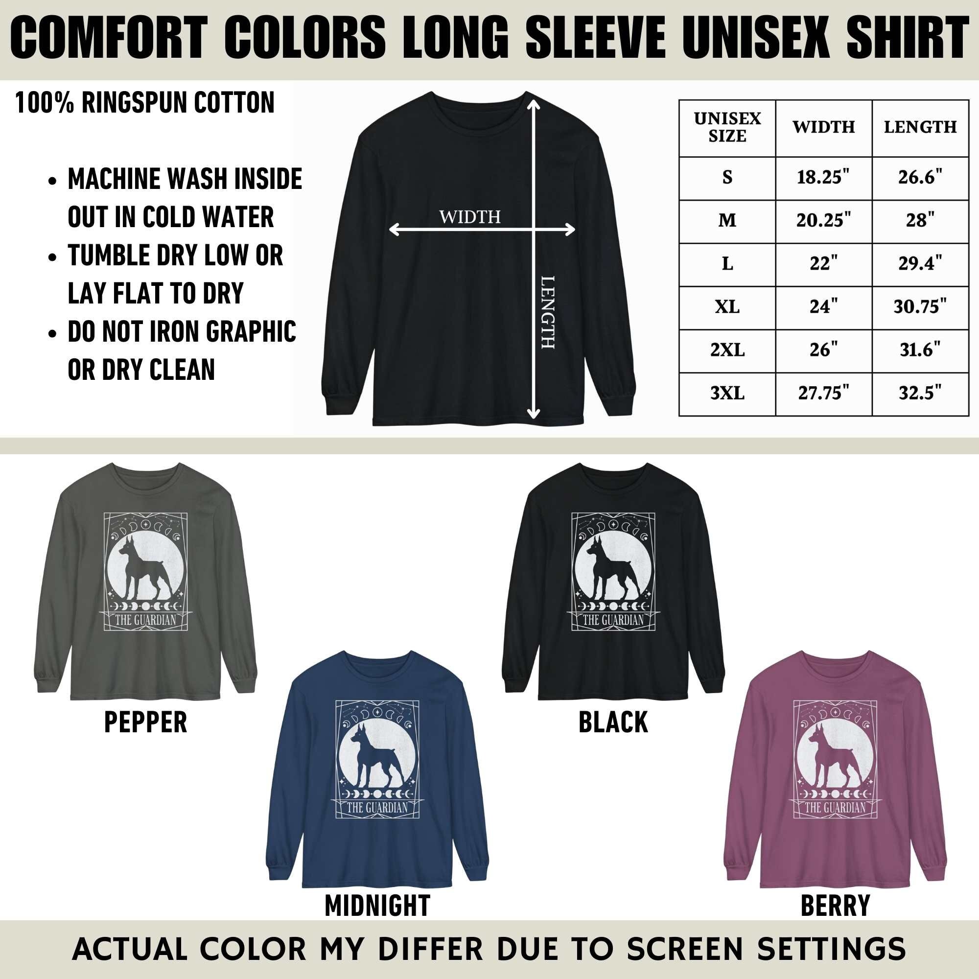 Doberman Pinscher Moon Phases Tarot Longsleeve Tee, Doberman Dog Mom ...
