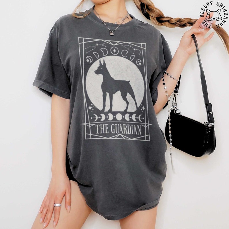 Doberman Pinscher Moon Phases Tarot Longsleeve Tee, Doberman Dog Mom ...