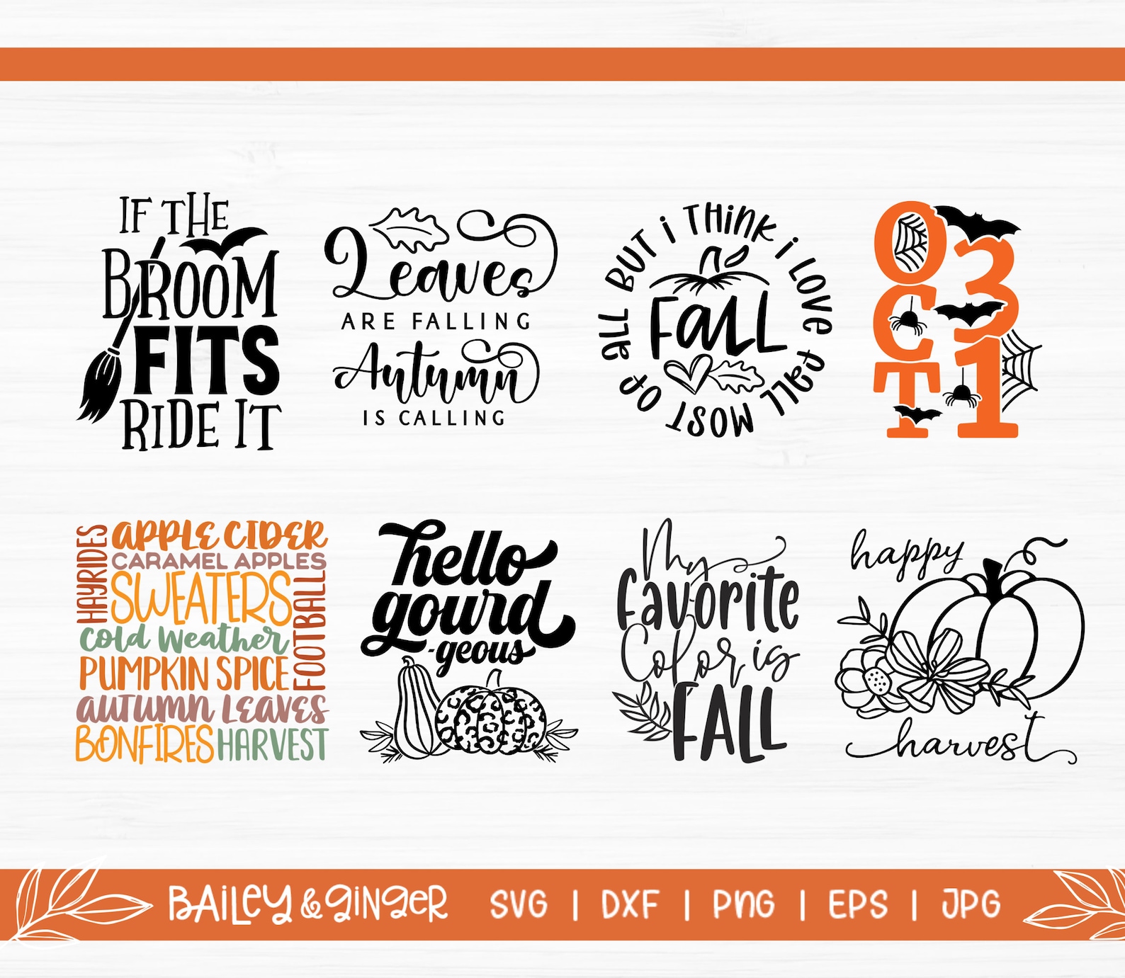 Fall & Halloween SVG Bundle Autumn SVG Cut Files Commercial | Etsy