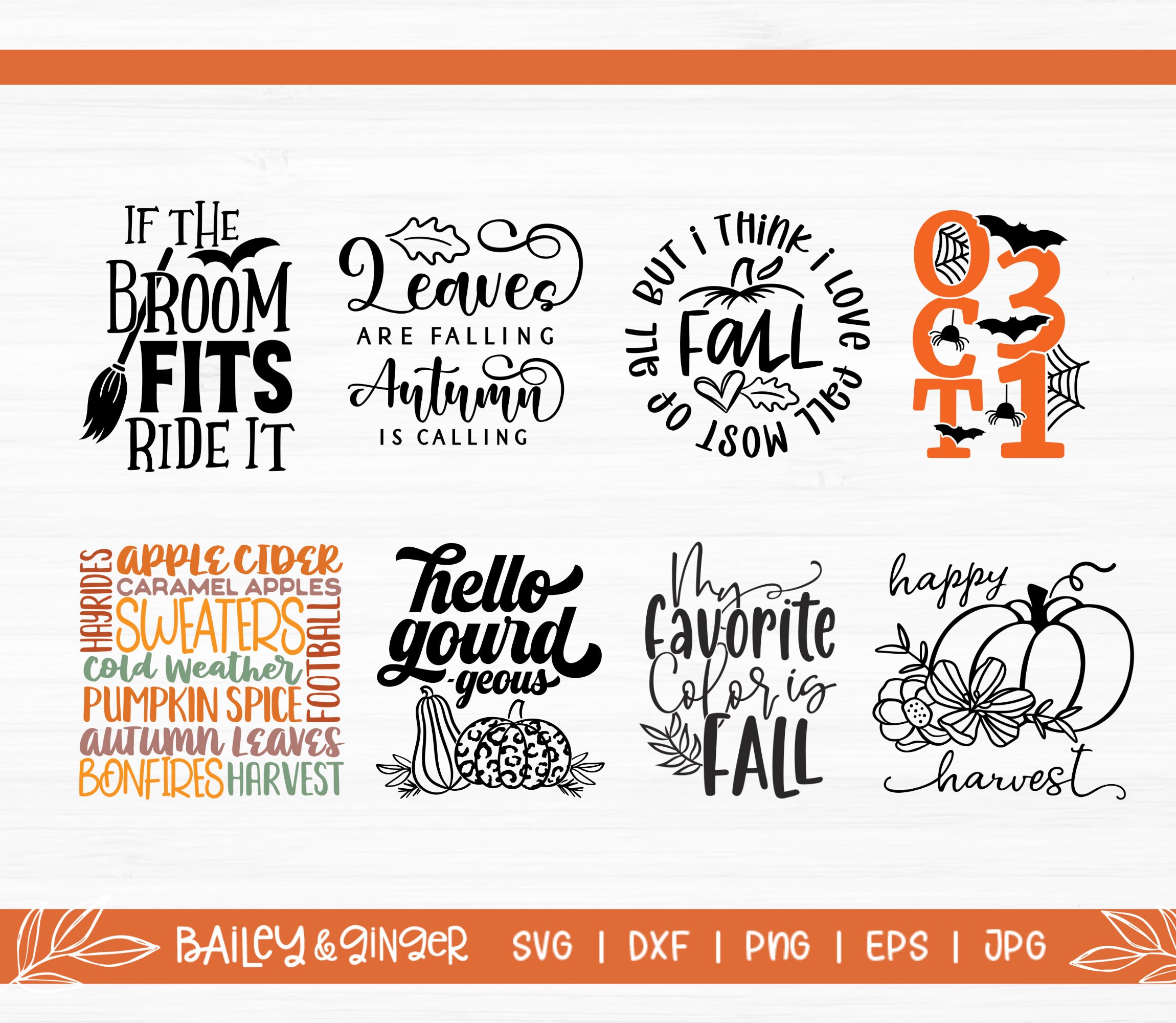 Fall & Halloween SVG Bundle Autumn SVG Cut Files Commercial | Etsy