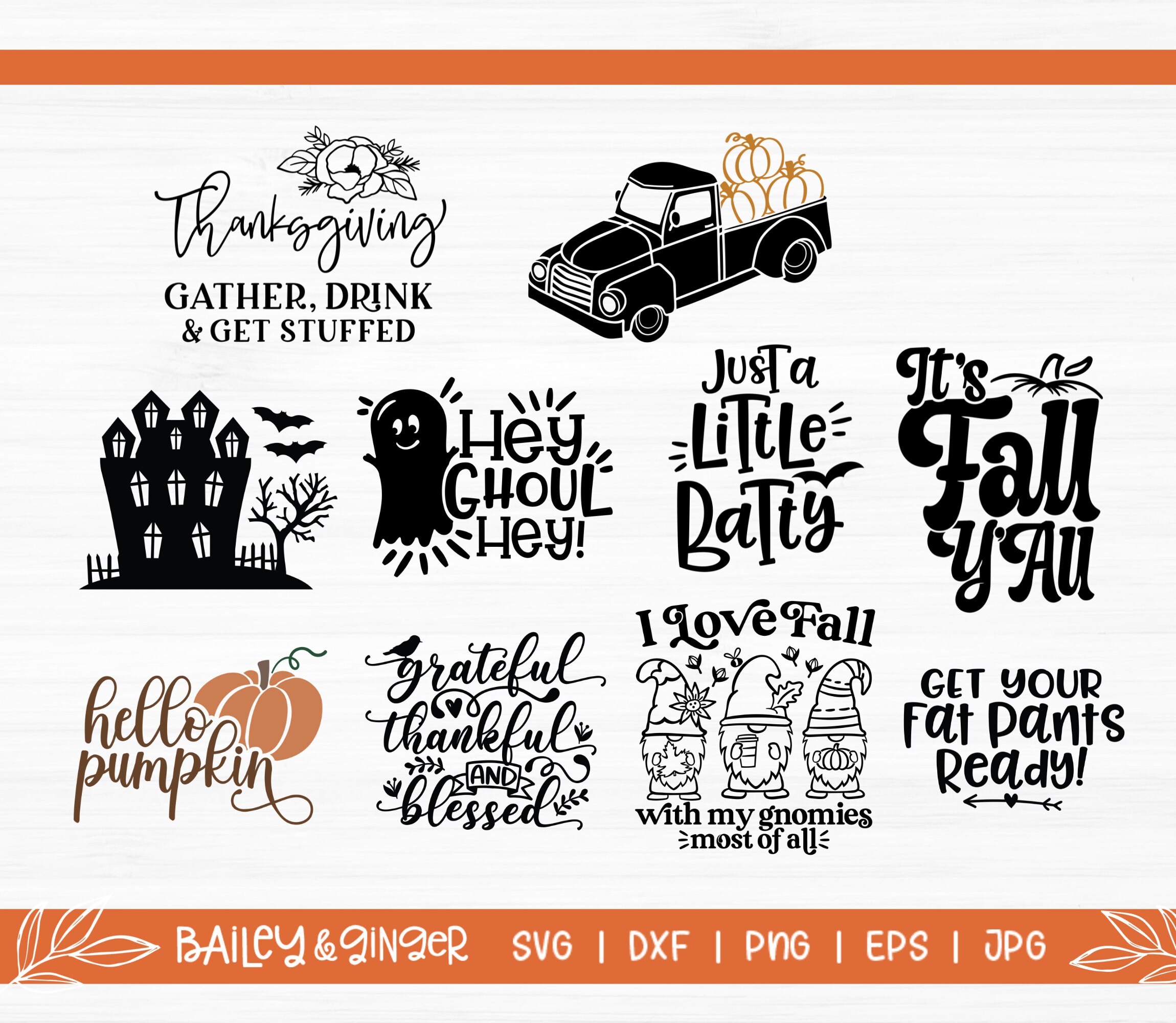 Fall & Halloween SVG Bundle Autumn SVG Cut Files Commercial | Etsy