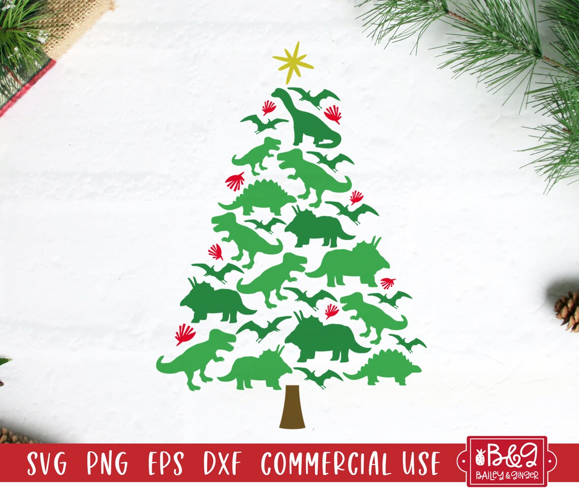 Dinosaur Christmas Tree SVG Dinosaur Lover Christmas SVG Cut - Etsy Canada
