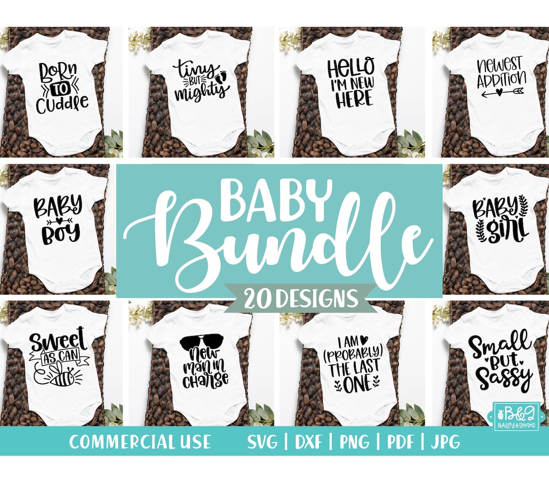 Baby SVG Bundle, 20 Designs, Newborn Cutting Files, Commercial Use SVG ...