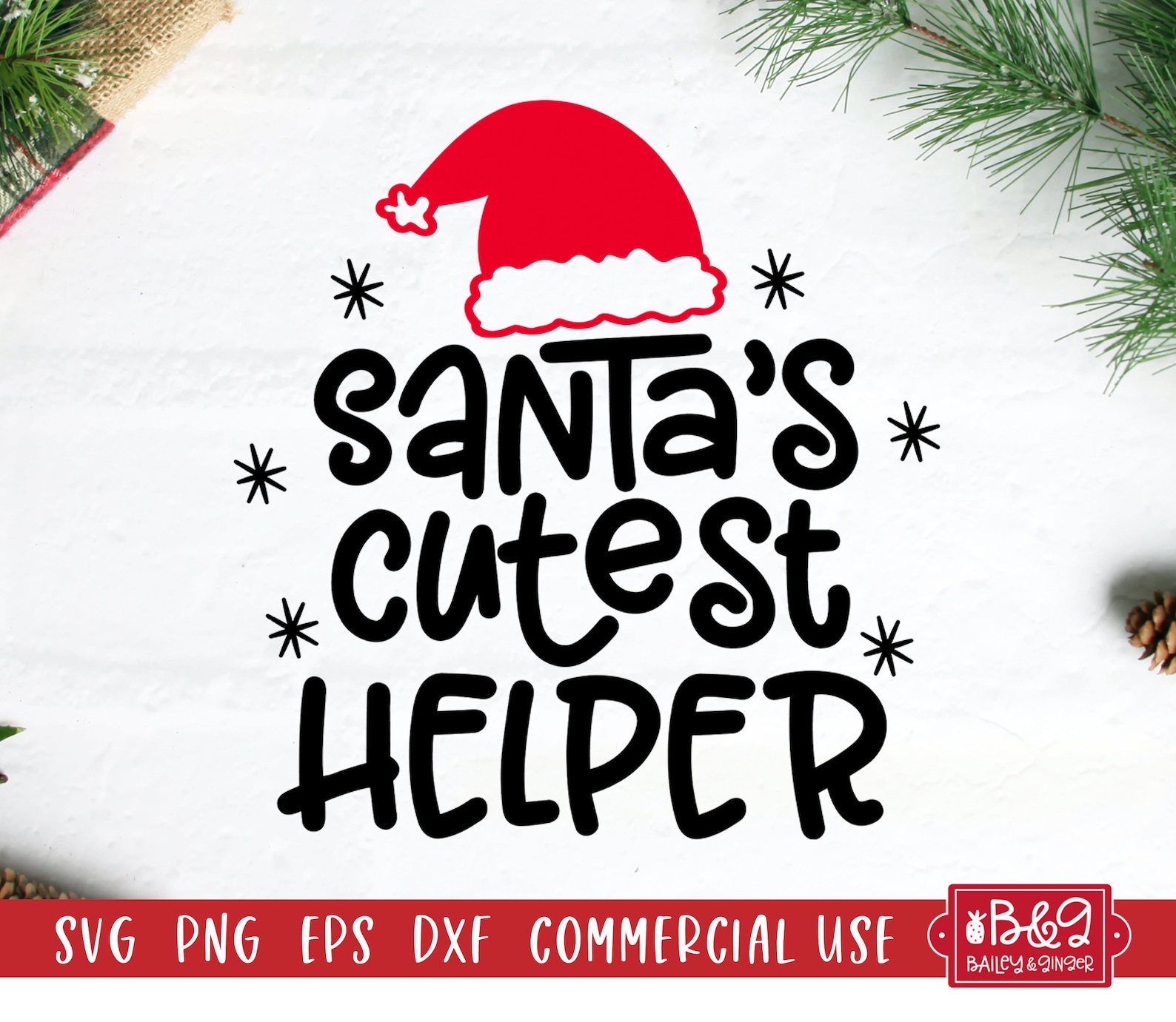 Santa's Cutest Helper Kids Christmas SVG Cut File Kids | Etsy